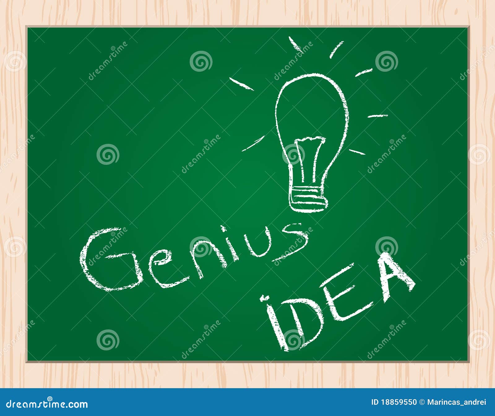Genius idea on blackboard stock vector. Illustration of invention ...