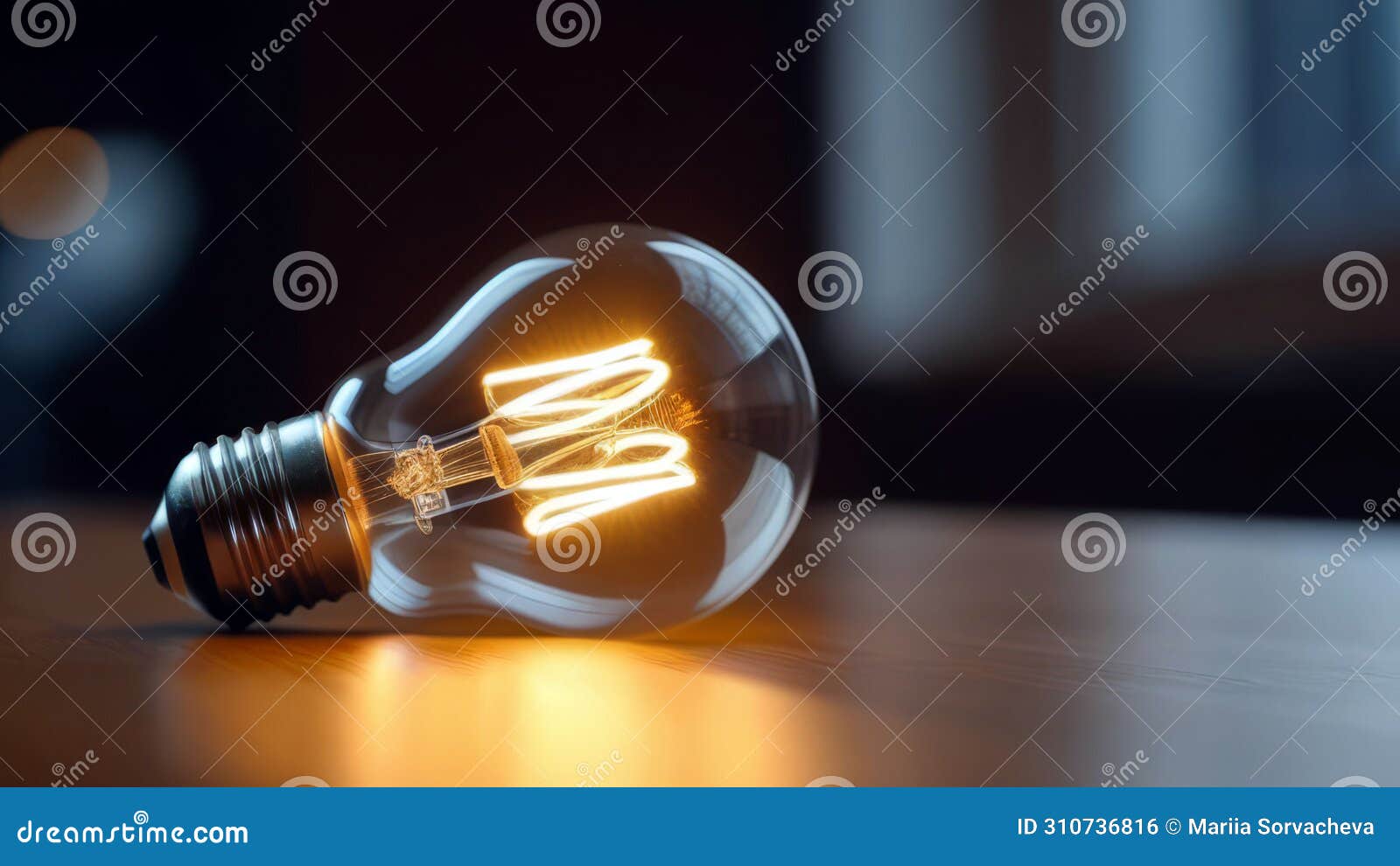 Genius Light Bulb: the Fire of Creativity in the Close Plan. Generated ...
