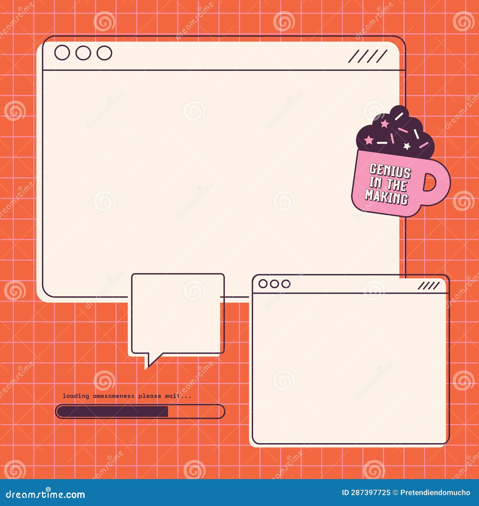 Genius in the Making. Back To School Computer Themed Template. Stock ...