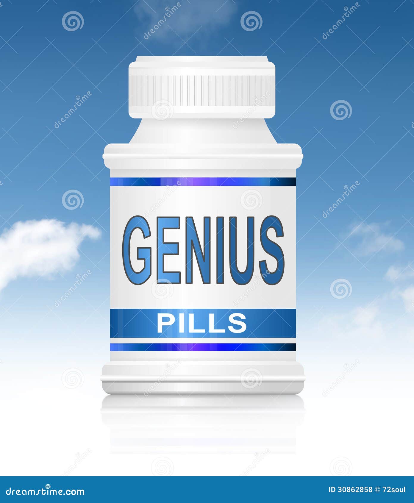 Genius pills. stock illustration. Illustration of background - 30862858