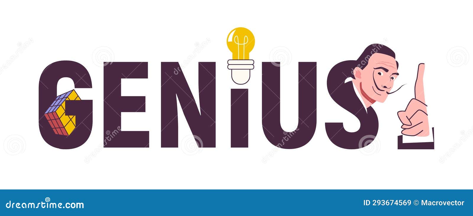 Genius Prodigy Text Composition Stock Vector - Illustration of science ...