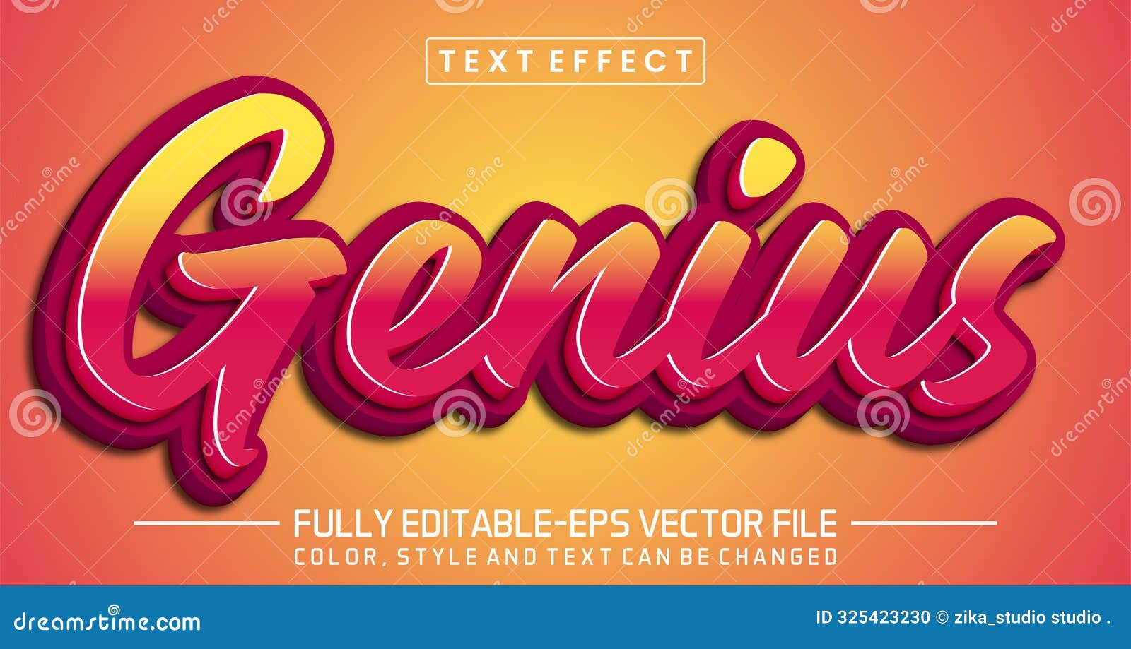 Genius Text Title - Square Wooden Concept - Orange Background - 3D ...