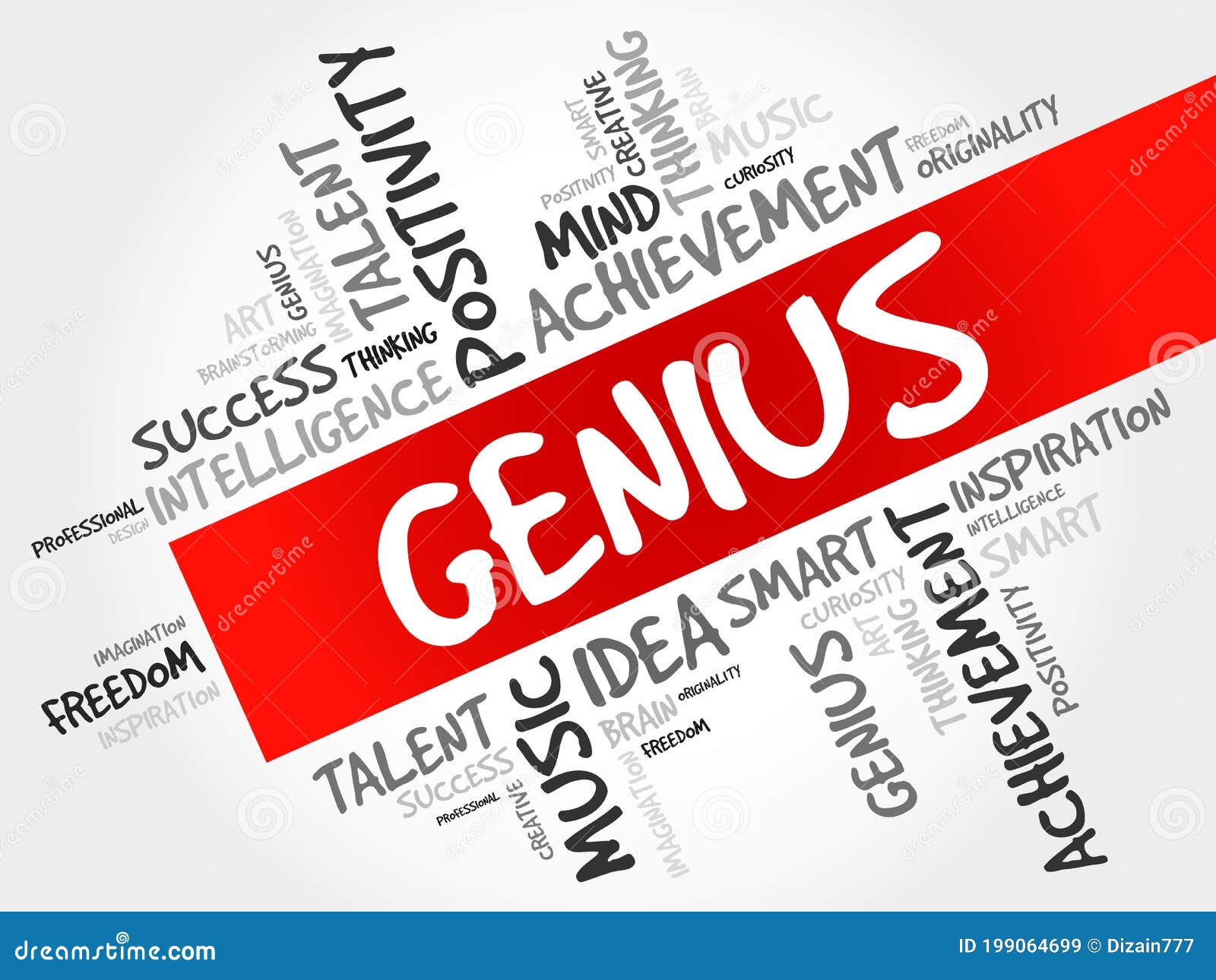 Genius word cloud collage stock illustration. Illustration of ...