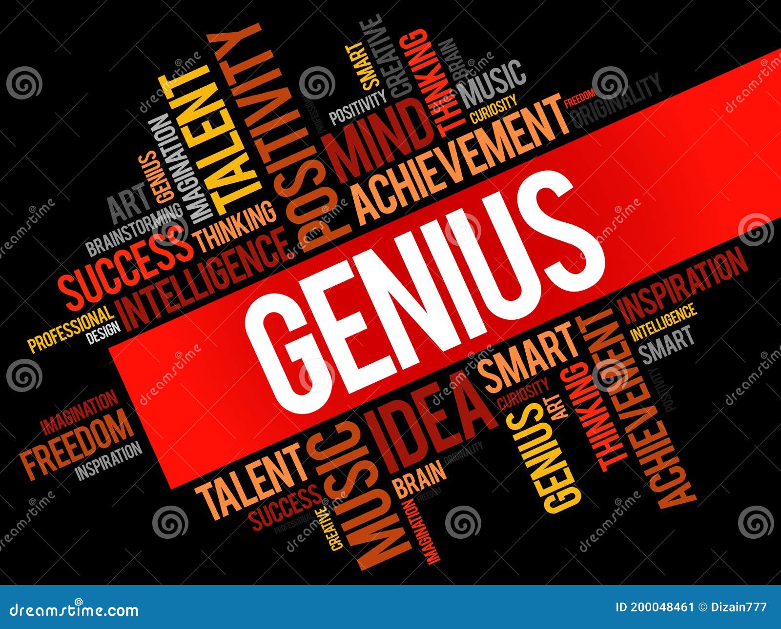 Genius word cloud collage stock illustration. Illustration of ...