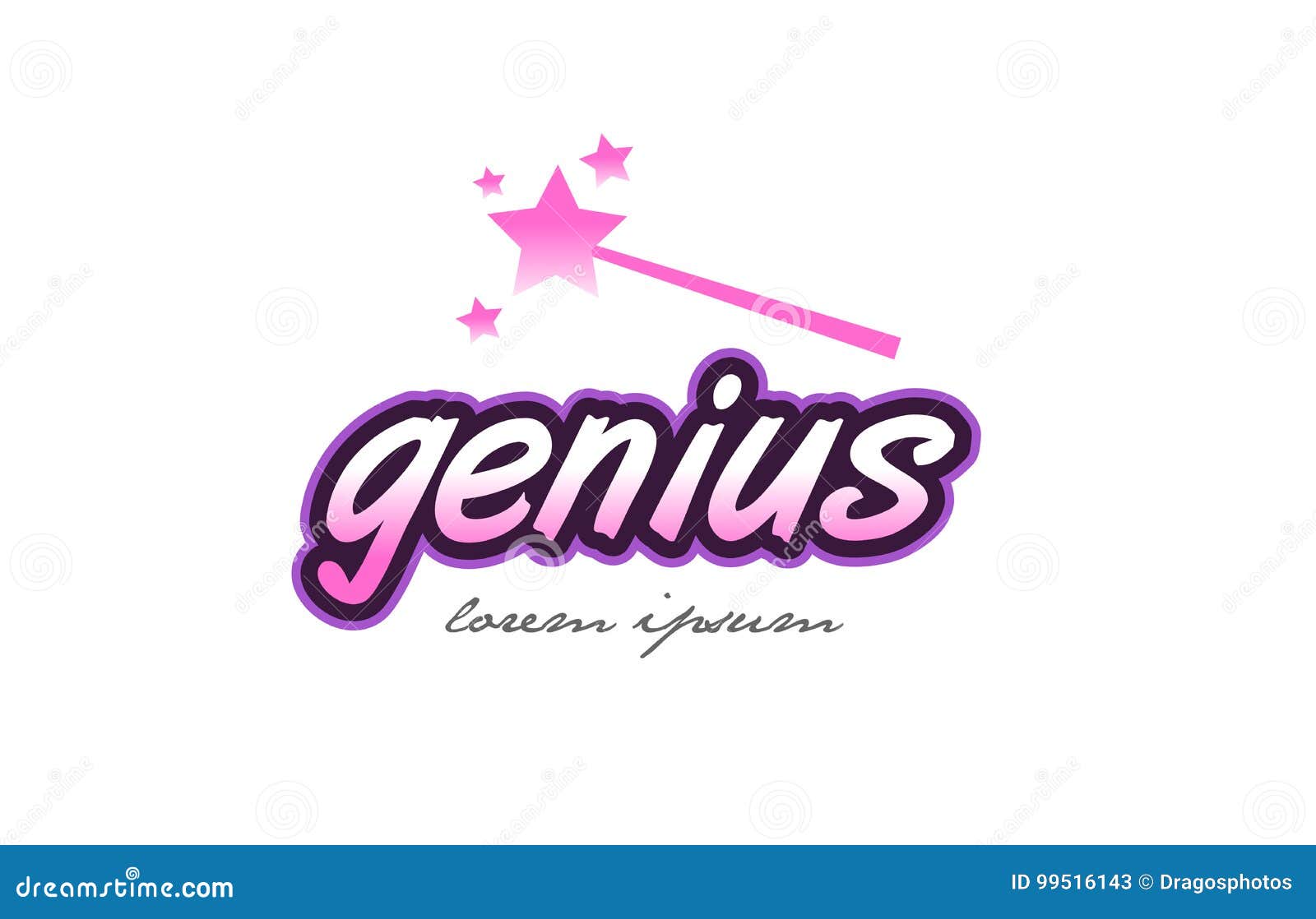 Genius Word Text Logo Icon Design Concept Idea Stock Vector ...