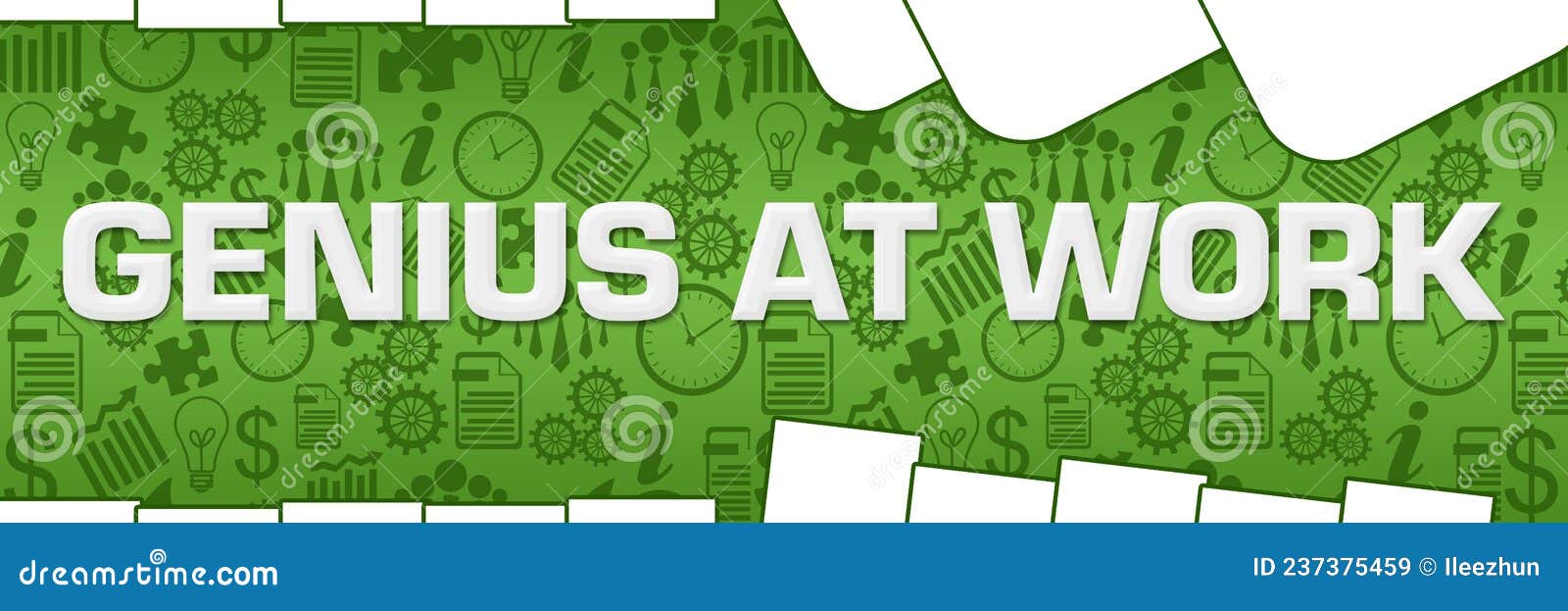 Genius at Work Business Texture Green Horizontal Stock Illustration ...