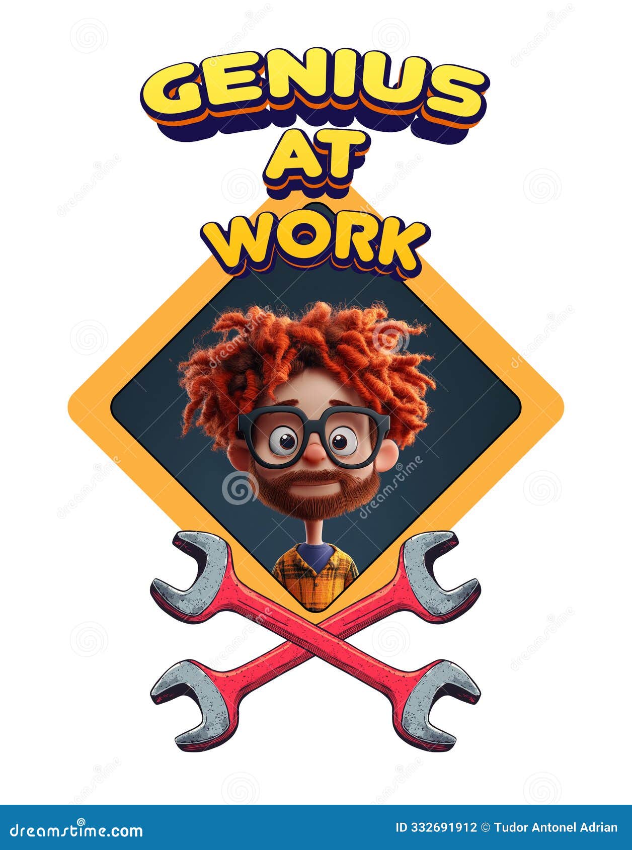 Genius at work stock photo. Illustration of work, funny - 332691912