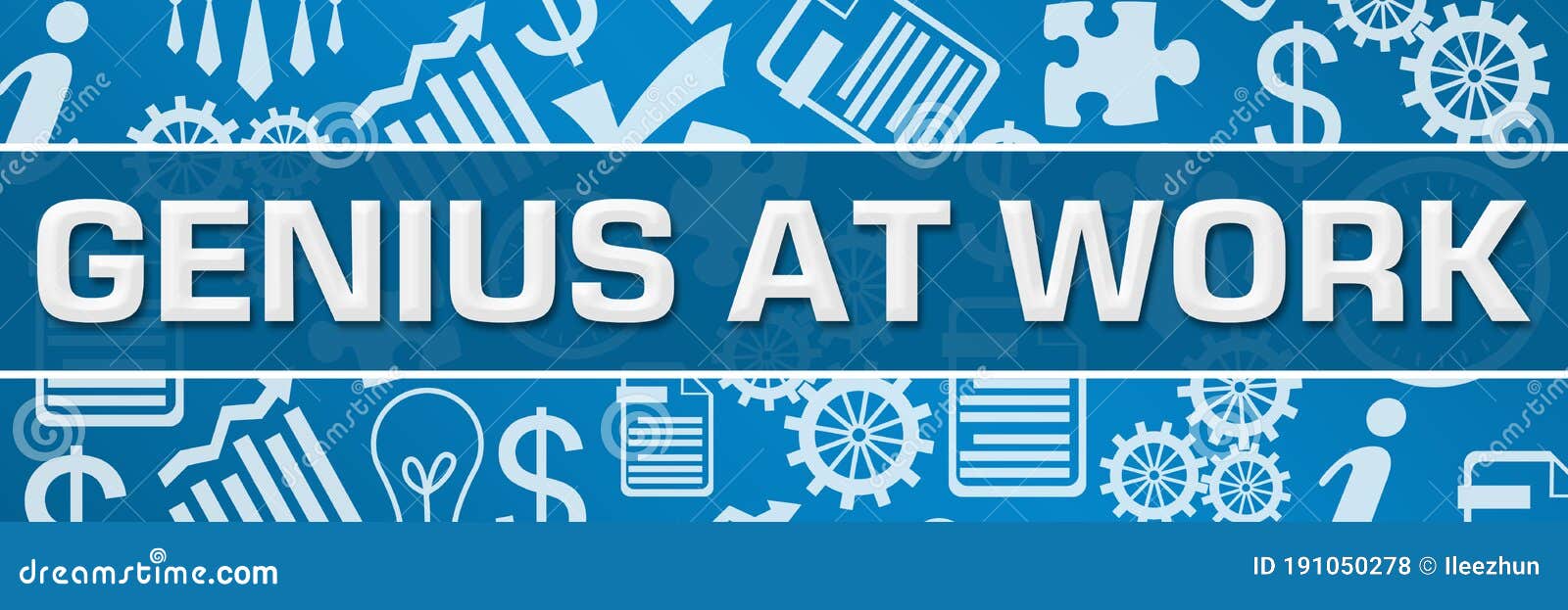 Genius At Work Poster Like Atom Within Lightbulb Vector Illustration ...