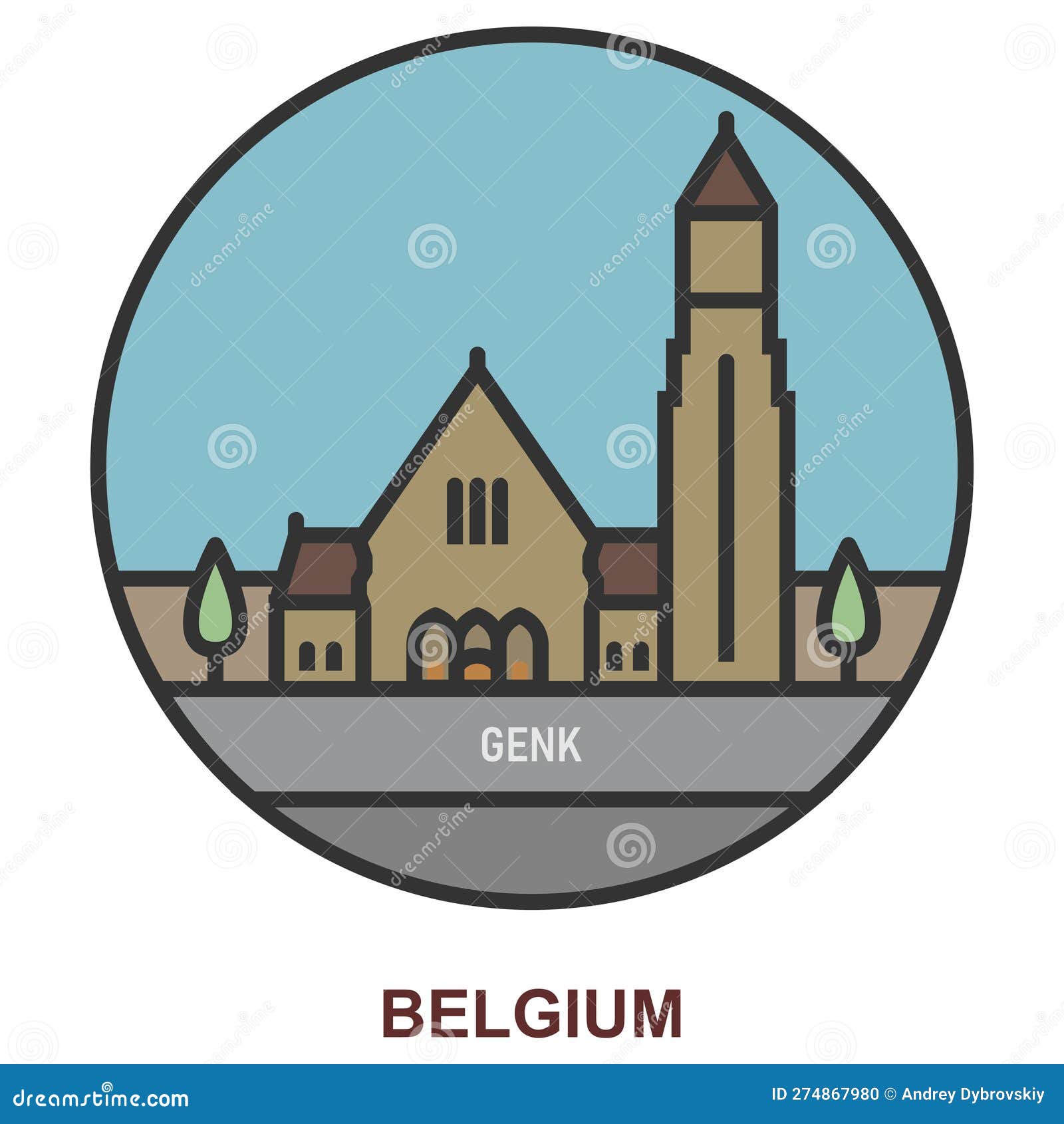 Genk Of Belgium Flag Waving Isolated On White Background Stock ...