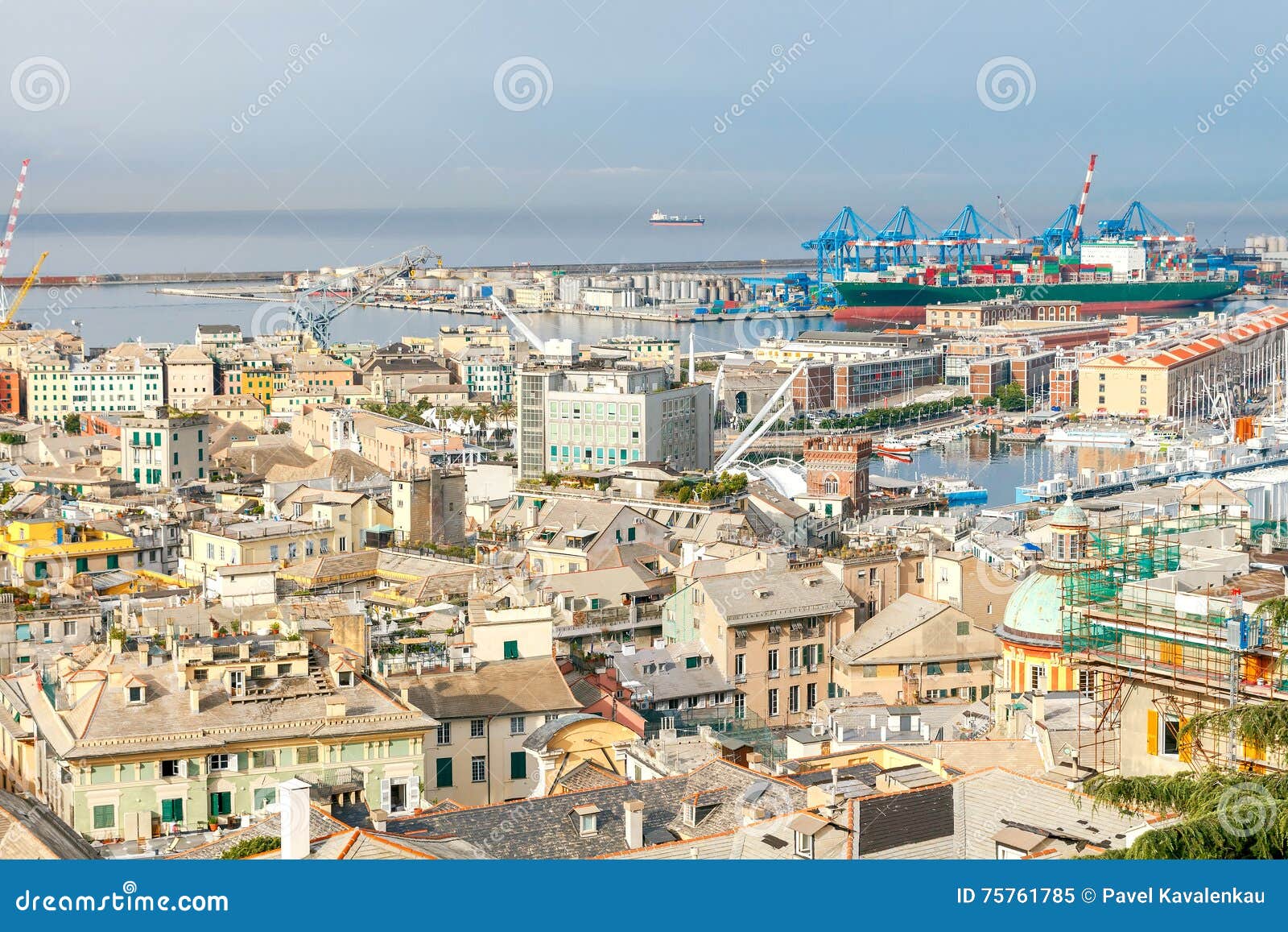 Genoa. Aerial view. stock image. Image of house, export - 75761785