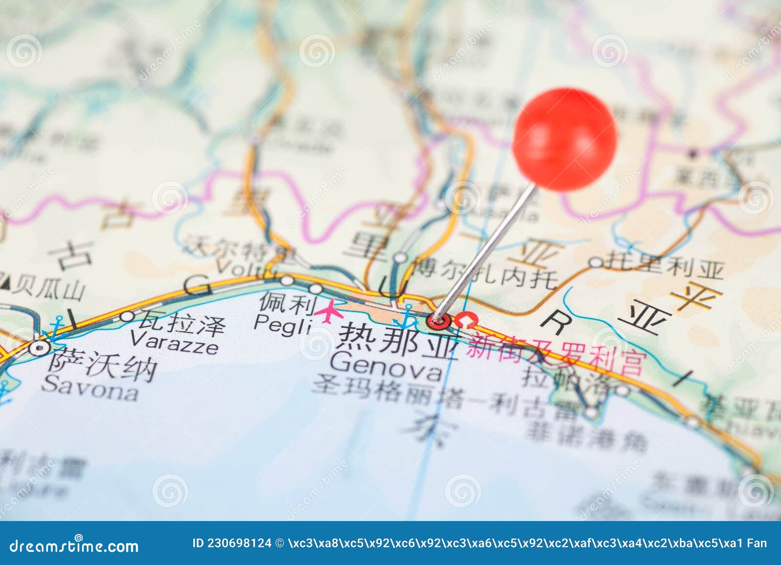 Genoa, the Italian City on the Map Stock Photo - Image of making ...