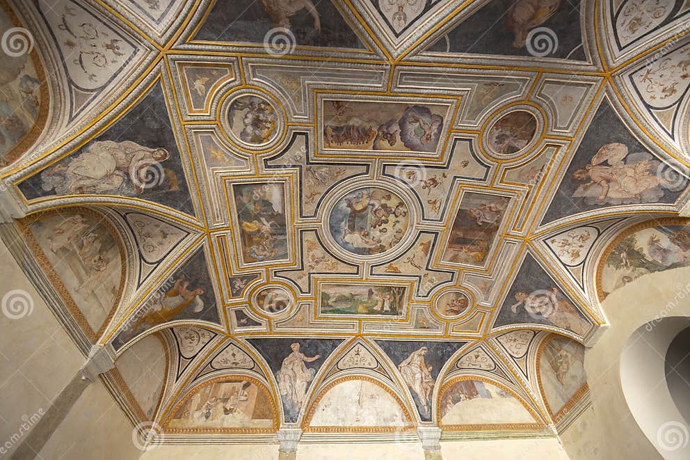 The Painted Ceiling of the State Archives of Genoa, Italy Editorial ...