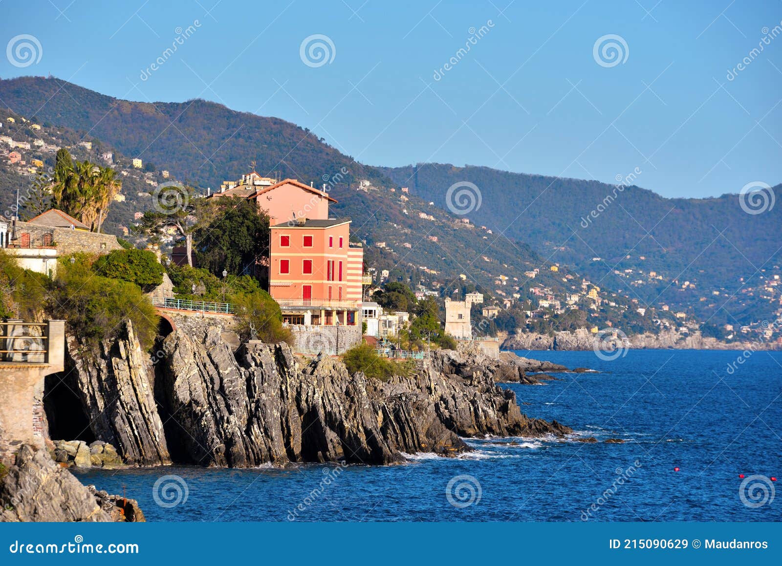 Genoa nervi Italy stock image. Image of tourism, italy - 215090629