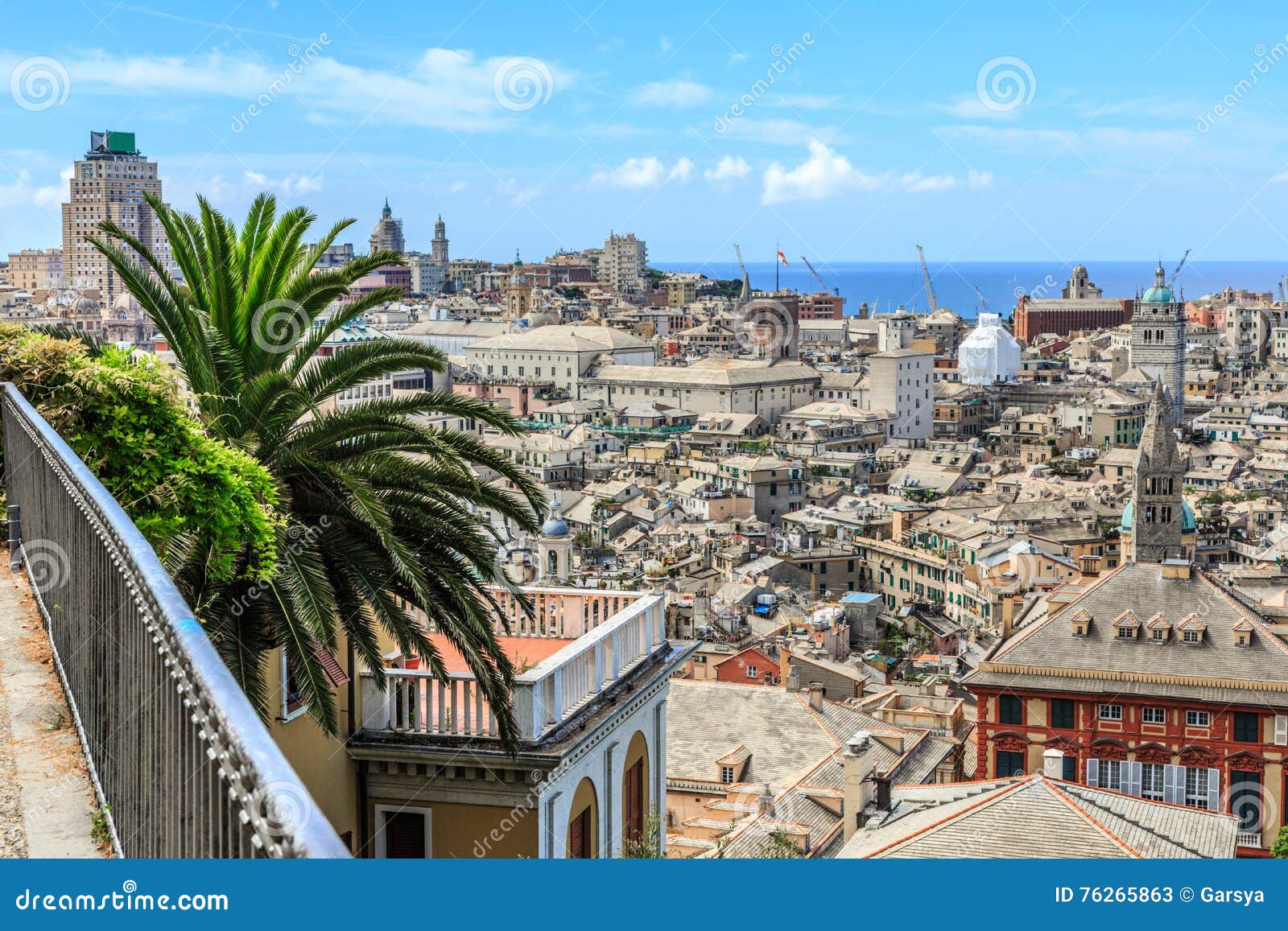 Genoa old city view stock image. Image of center, central - 76265863
