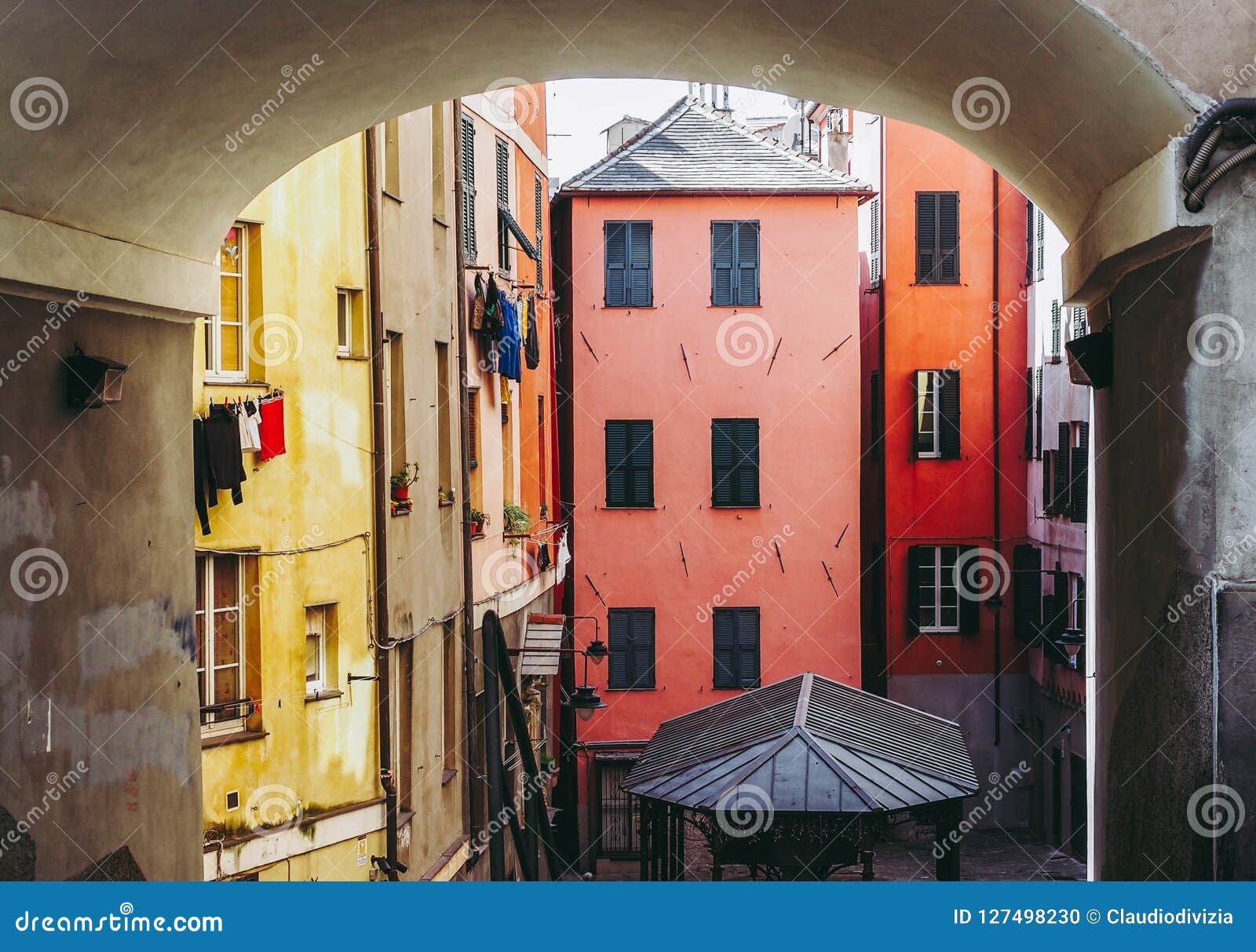 Genoa old town stock photo. Image of genova, scene, skyline - 127498230