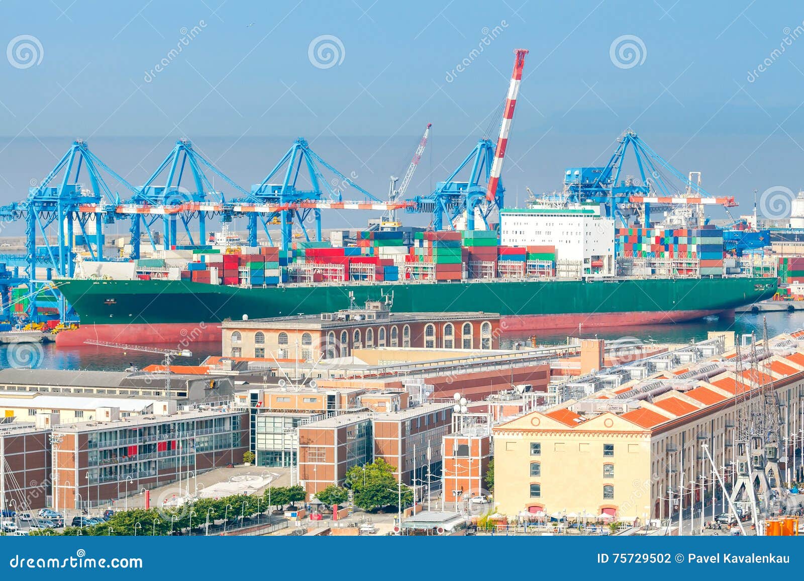 Genoa. View from above. stock photo. Image of dock, italy - 75729502