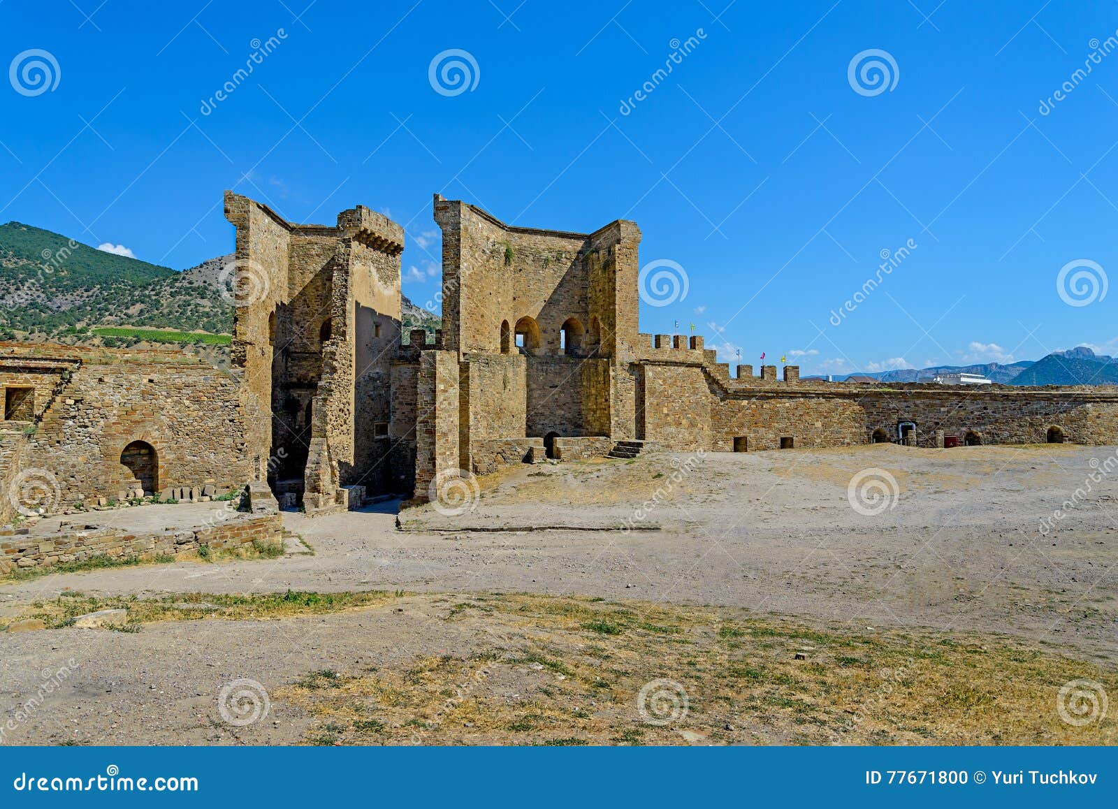 Genoese fortress stock photo. Image of sunny, panoramic - 77671800