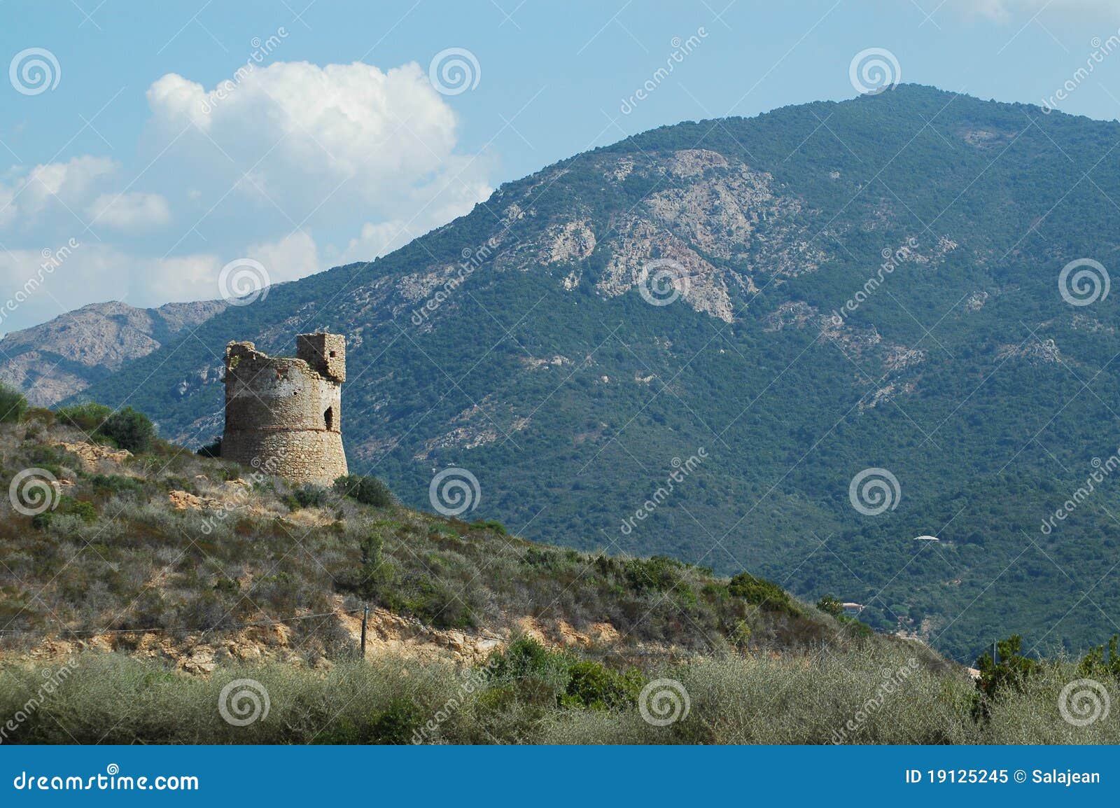 Genoese tower in Corsica stock image. Image of ocean - 19125245