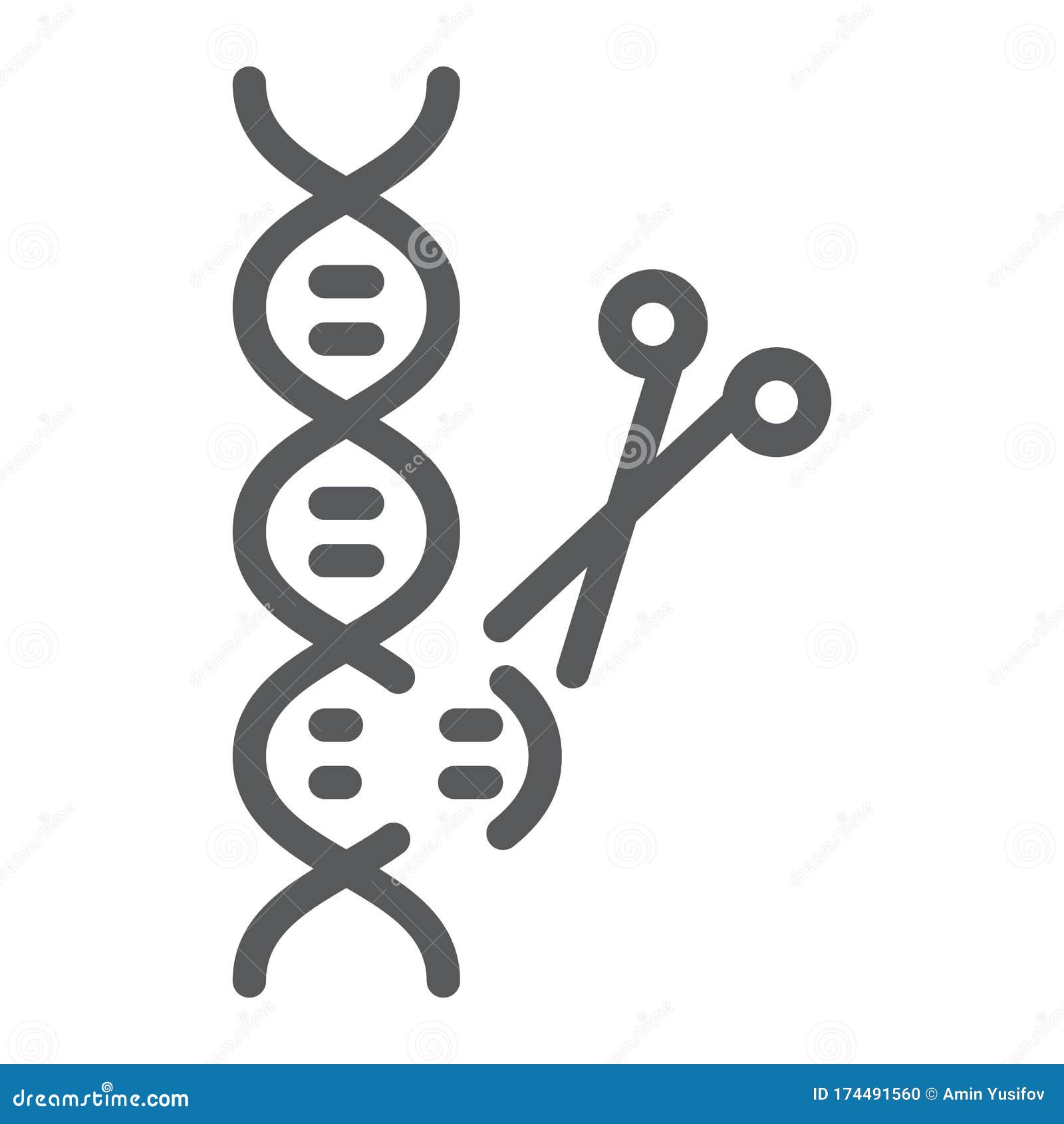 Genome Editing Line Icon, Technology and Dna, Dna Editing Sign, Vector ...