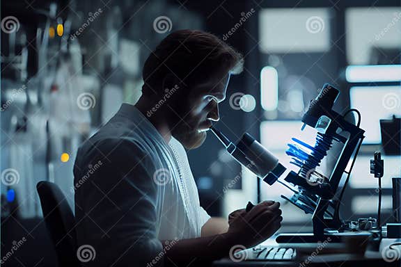 Genome Research Analyst Analyzing DNA Genome Map.Genetic Engineering, Genome Map Decoding Stock ...