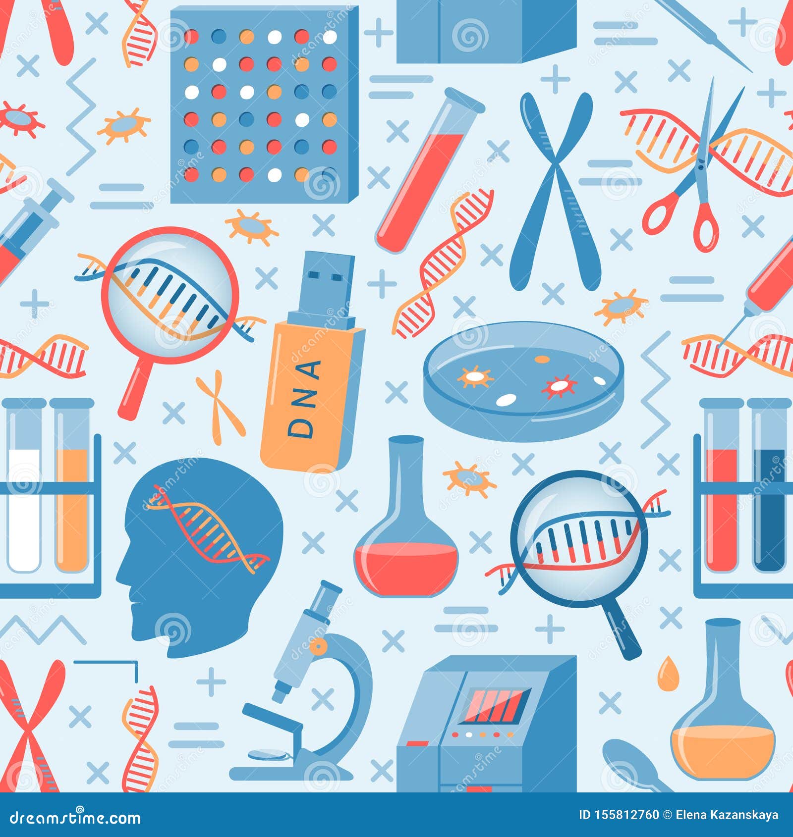 Genome Research Seamless Pattern in Flat Style Stock Vector ...