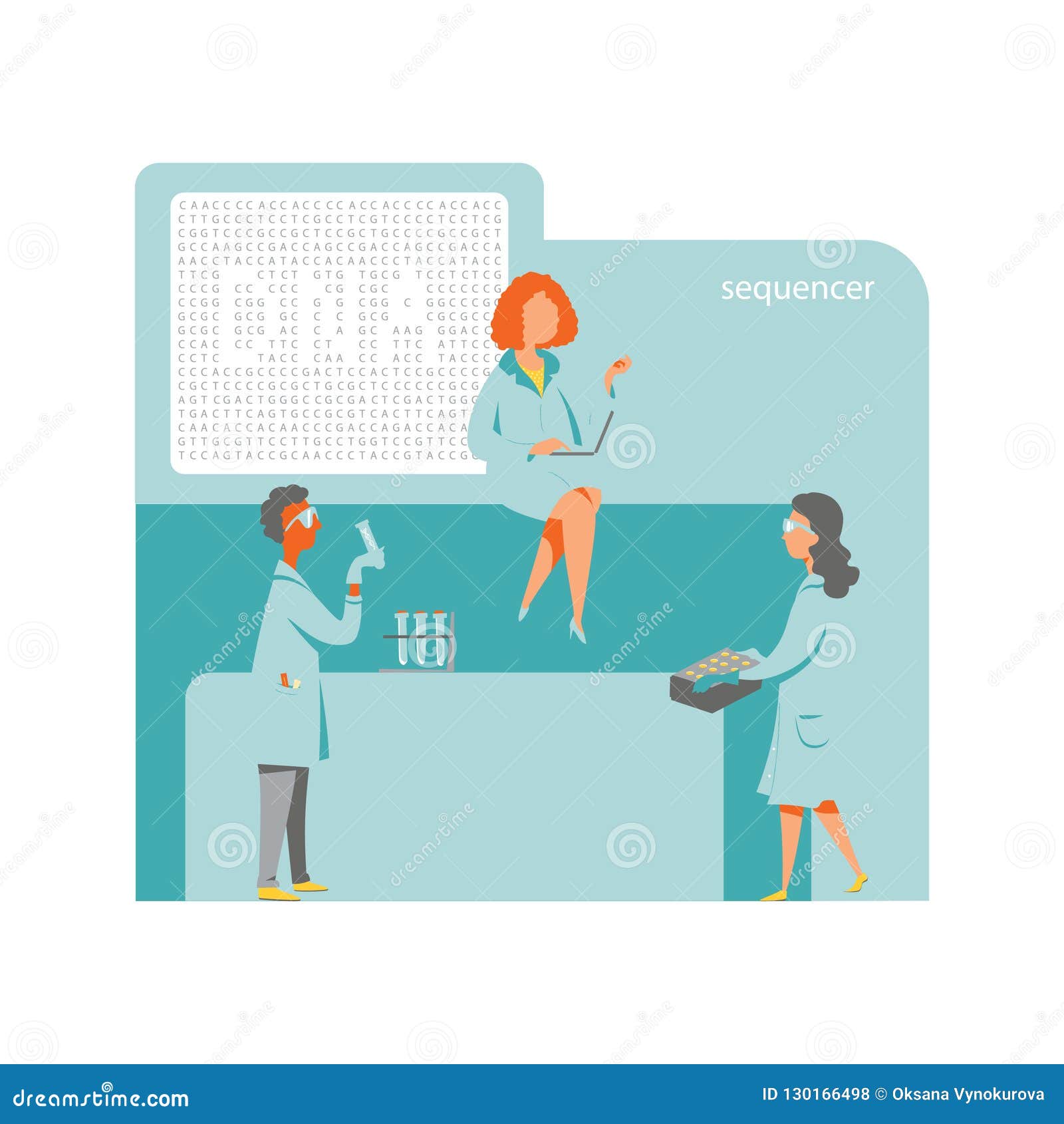 Genome Sequencing Flat Vector Concept Stock Vector - Illustration of ...