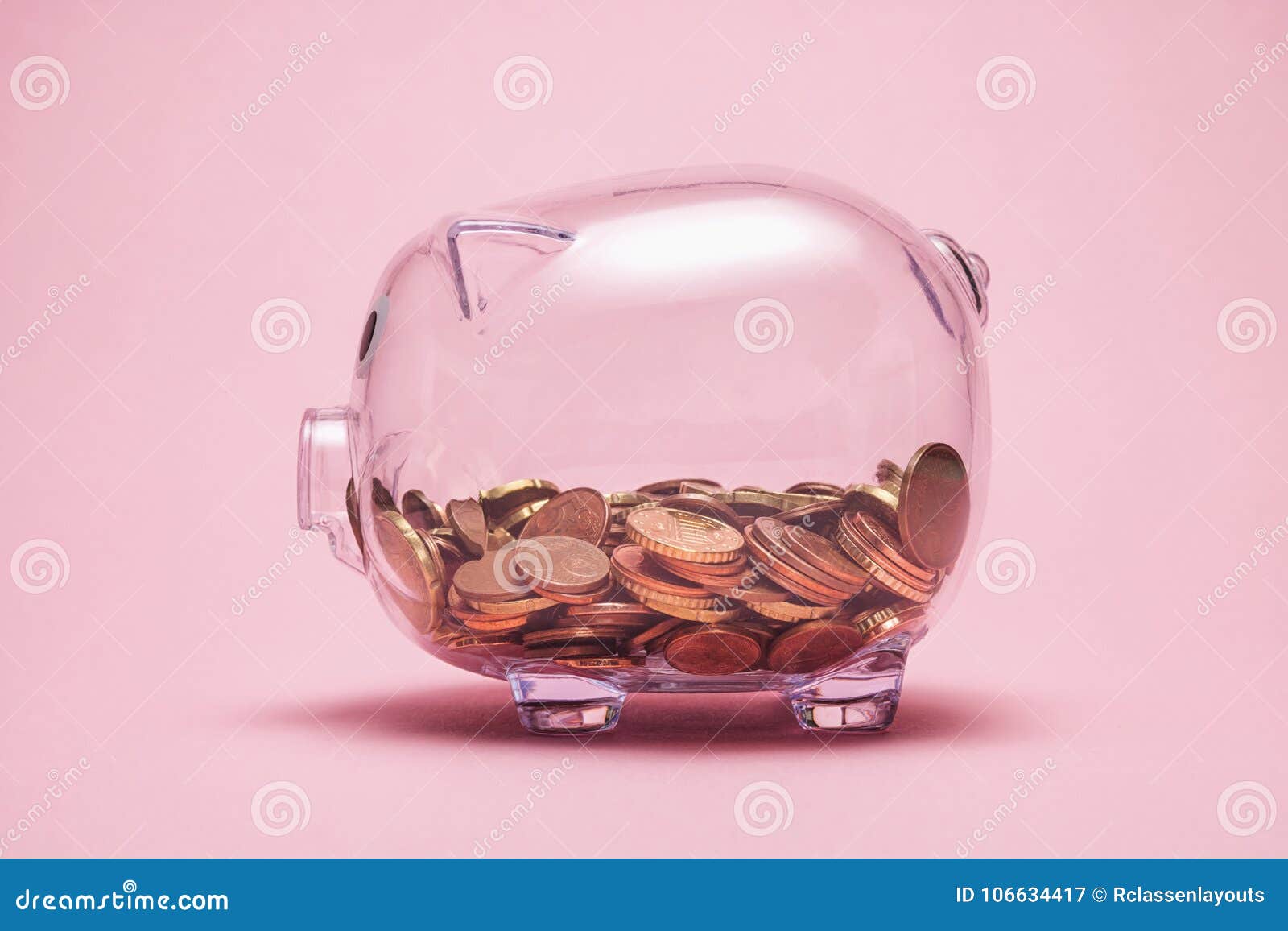 Genomskinlig Spargris Med Pengarmynt Fotografering för Bildbyråer ...