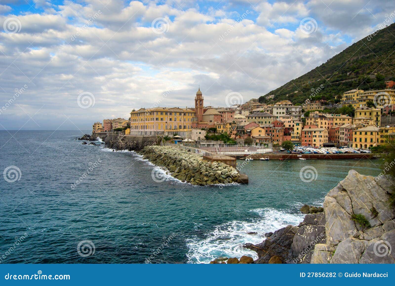 Genova Nervi stock photo. Image of harbor, tourist, rock - 27856282