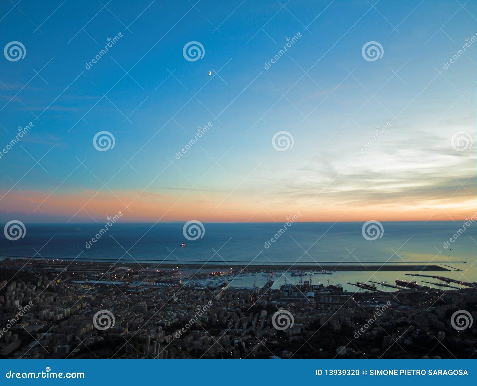 Genova Sunset on Harbor stock photo. Image of harbor - 13939320