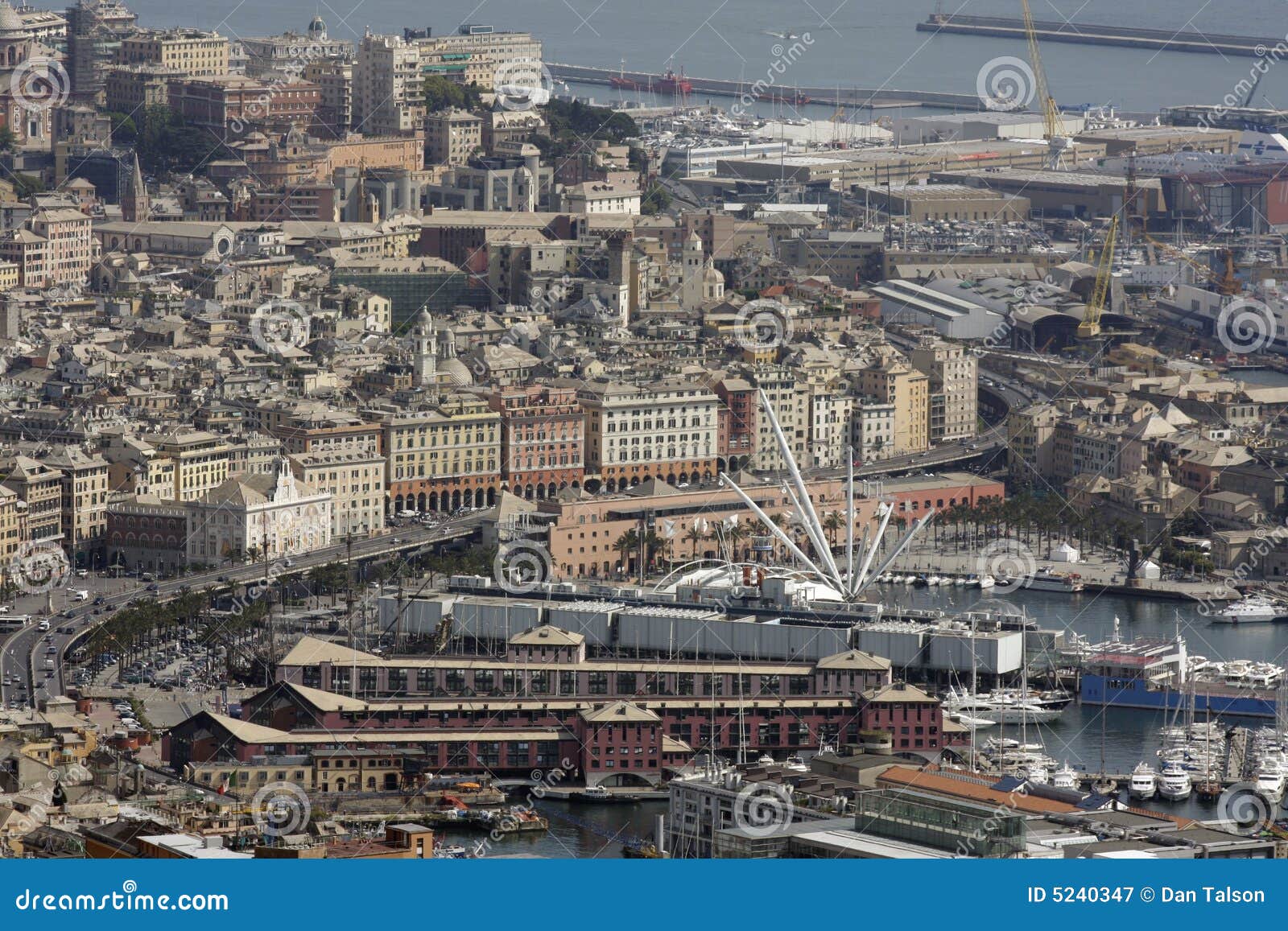 Genova view stock image. Image of famous, harbour, tourists - 5240347