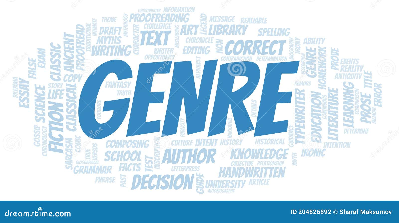 Genre Typography Word Cloud Create with the Text only Stock ...