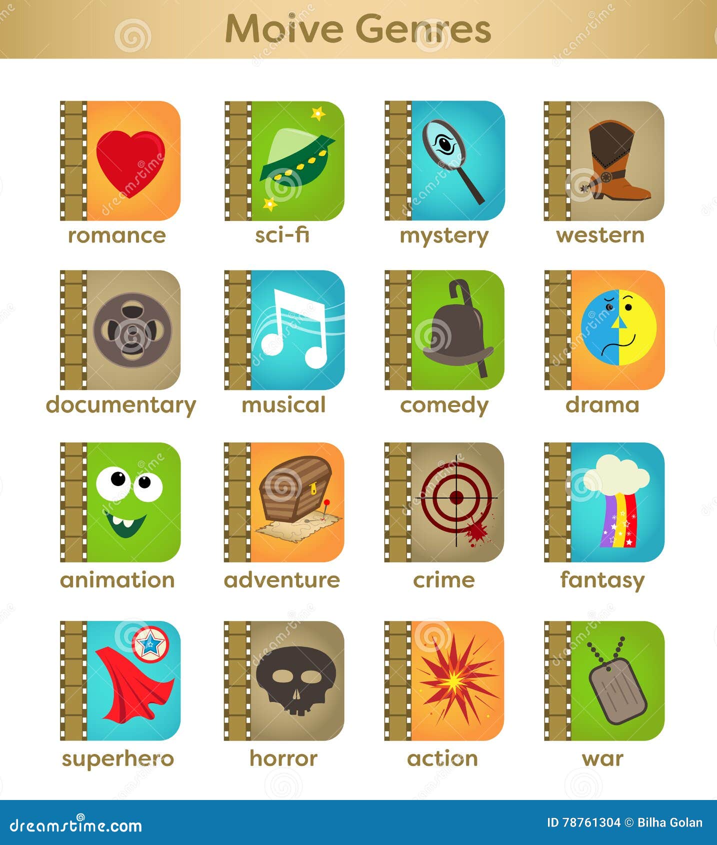 Genres de film illustration de vecteur. Illustration du graphisme ...