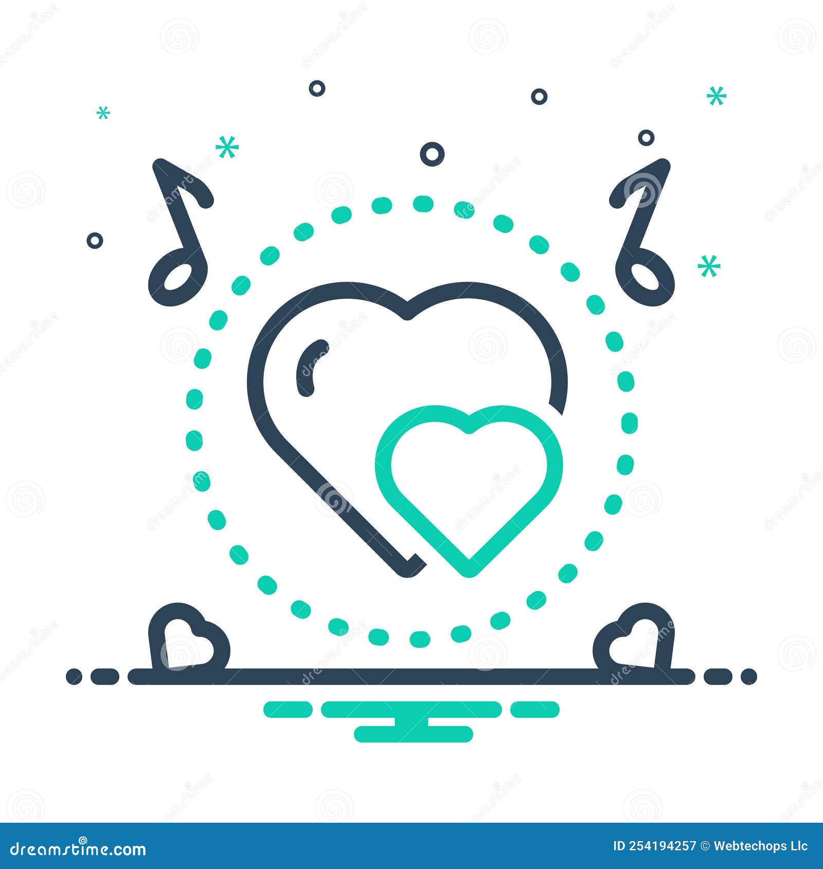 Mix Icon for Genres, Heart and Musical Stock Illustration ...