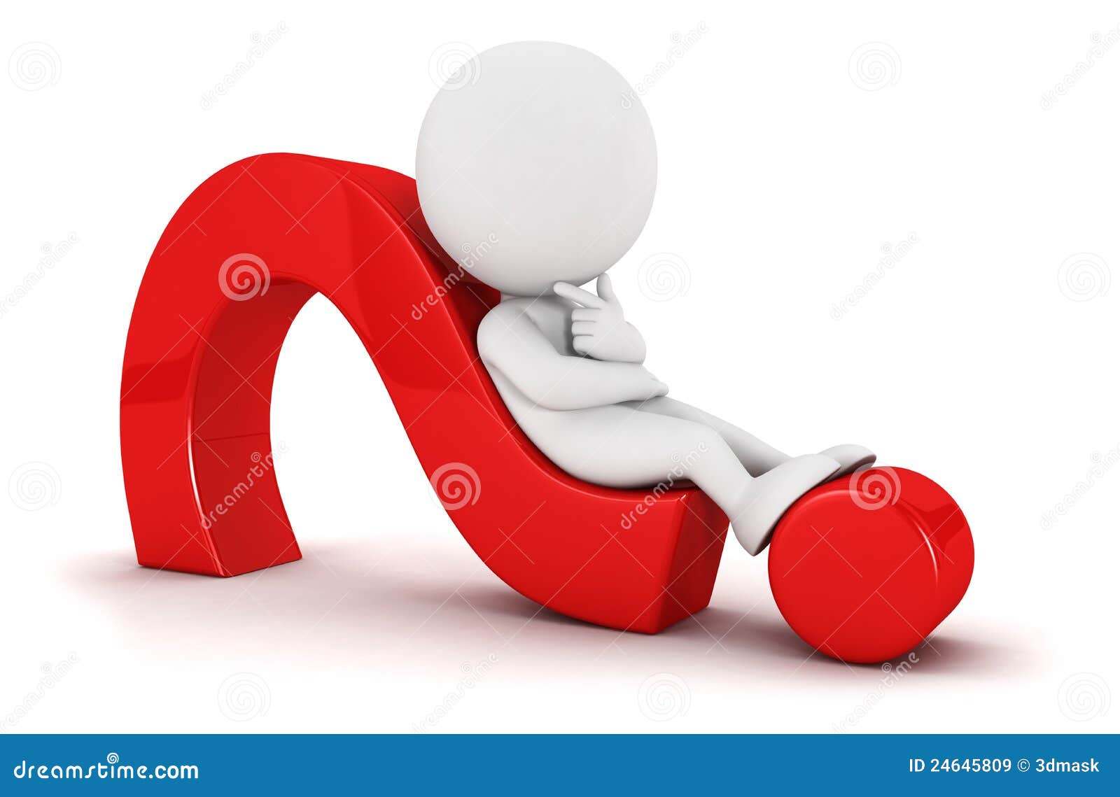 Gens 3d Blancs Se Trouvant Sur Un Point D'interrogation Illustration ...