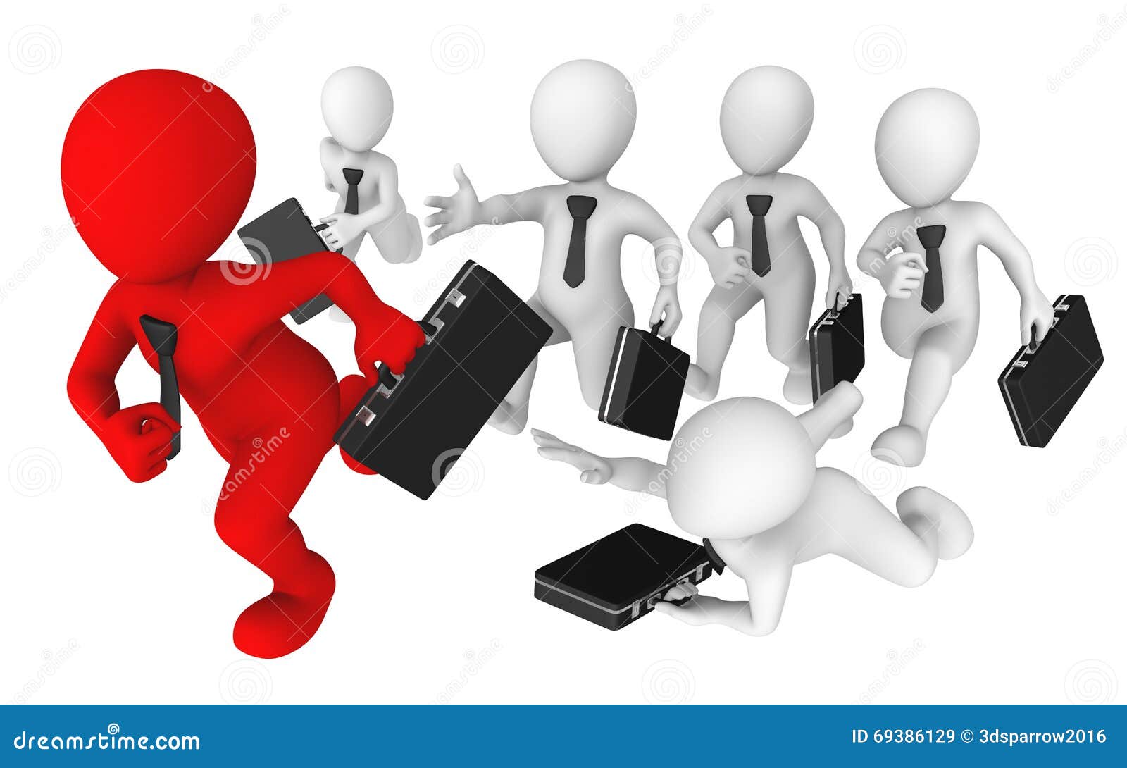 Gens D'affaires 3D Concept De Concurrence Illustration Stock ...