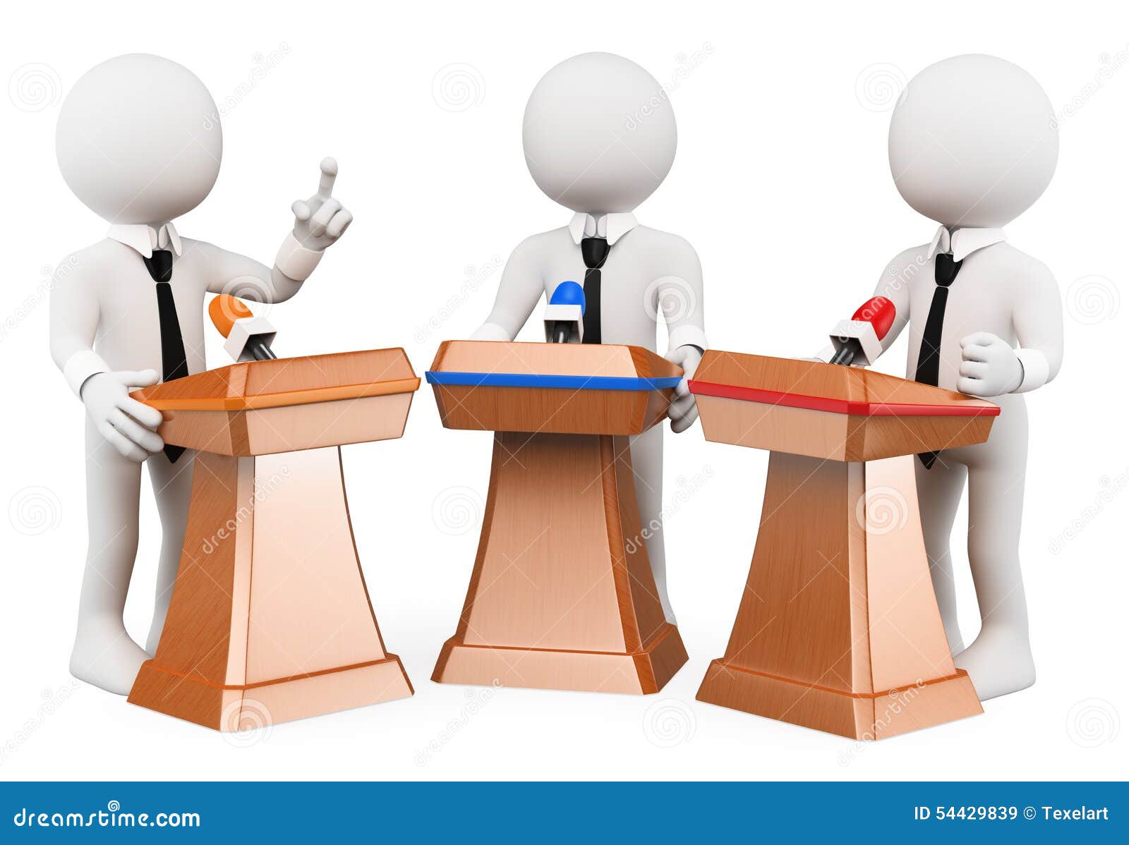 Gens Du Blanc 3d Discussion Politique Illustration Stock - Illustration ...