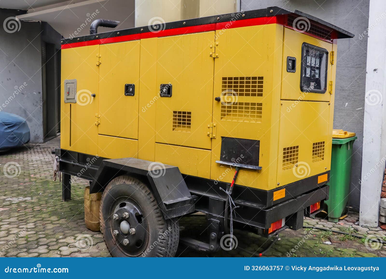 Rear View of a Yellow Portable Electric Generator Stock Image - Image ...