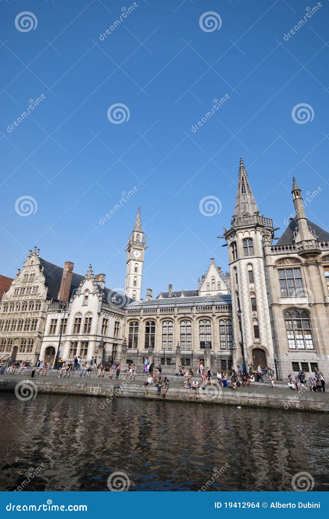 Gent canal editorial stock image. Image of benelux, europe - 19412964