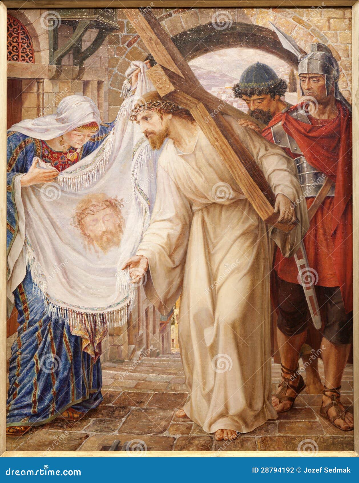 Gent - Jesus and Veronica. Paint in St Stock Photo - Image of ...