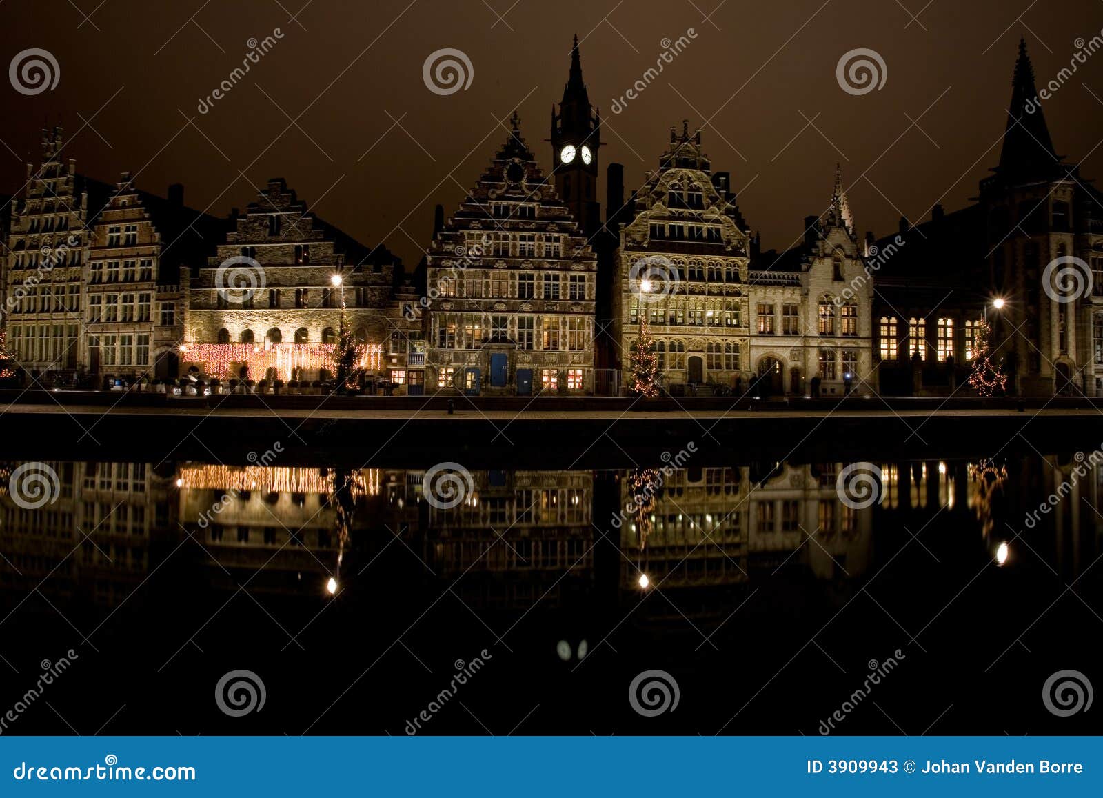Gent by Night stock image. Image of nightscenes, ghent - 3909943