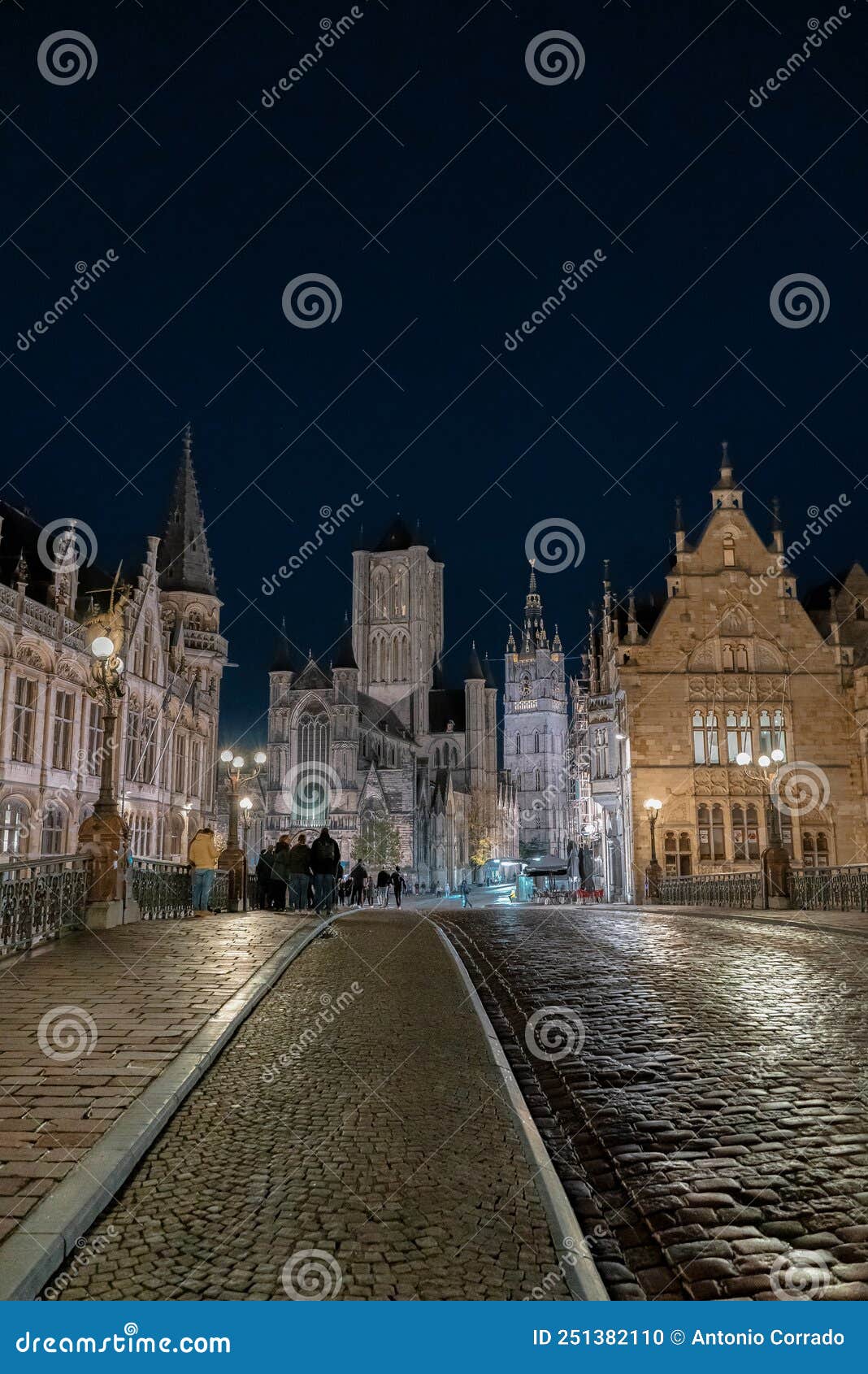 Gent , View from the Bridge Editorial Image - Image of evening ...