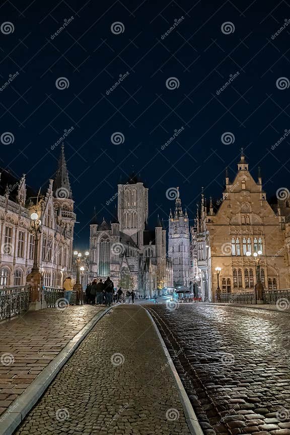 Gent , View from the Bridge Editorial Image - Image of evening ...