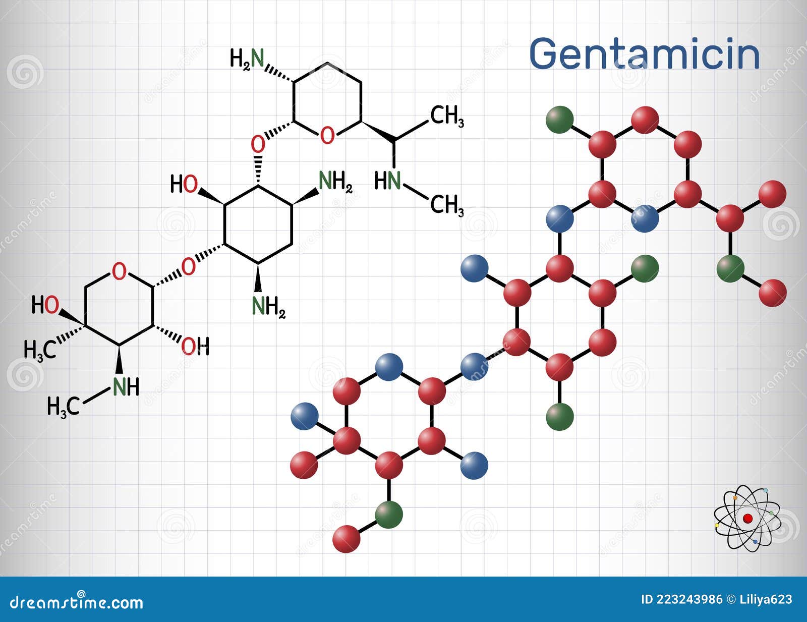 Gentamicin Molecule. it is Broad-spectrum Aminoglycoside Antibiotic ...