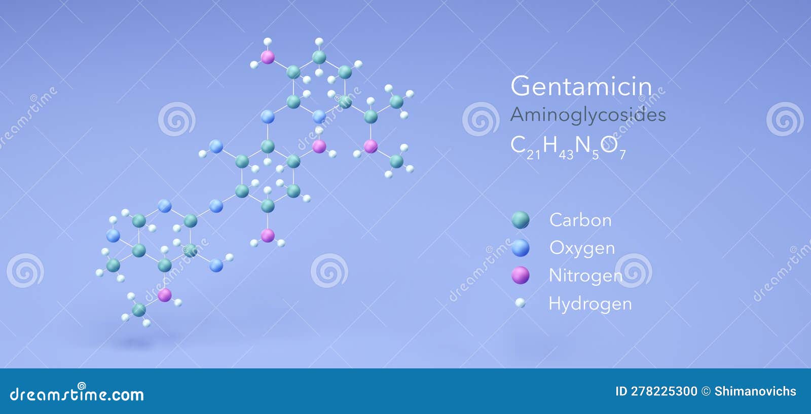 Gentamicin Molecule, Molecular Structures, Cidomycin, 3d Model ...