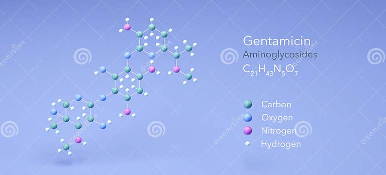Gentamicin Molecule, Molecular Structures, Cidomycin, 3d Model ...