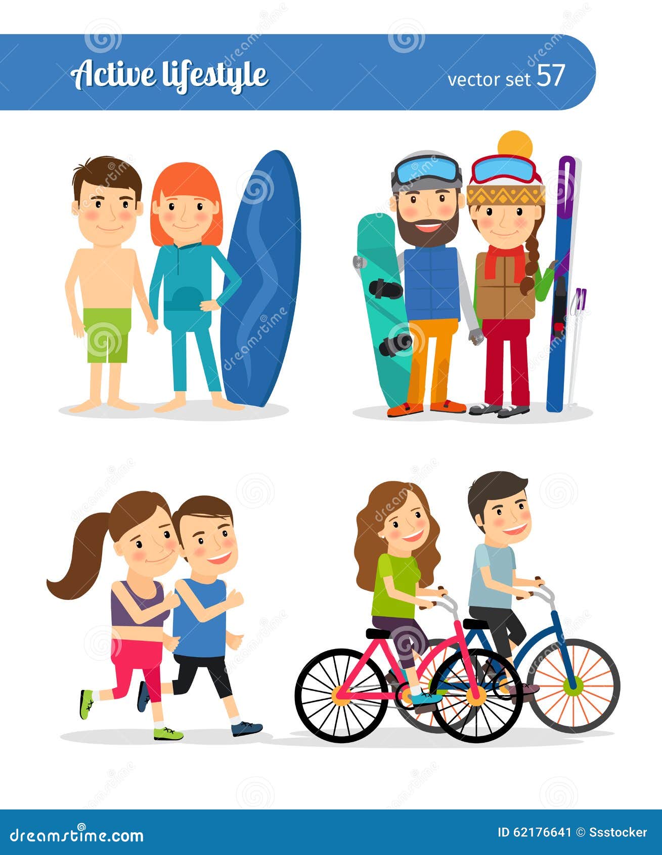 Gente Activa De La Forma De Vida Ilustración del Vector - Ilustración ...