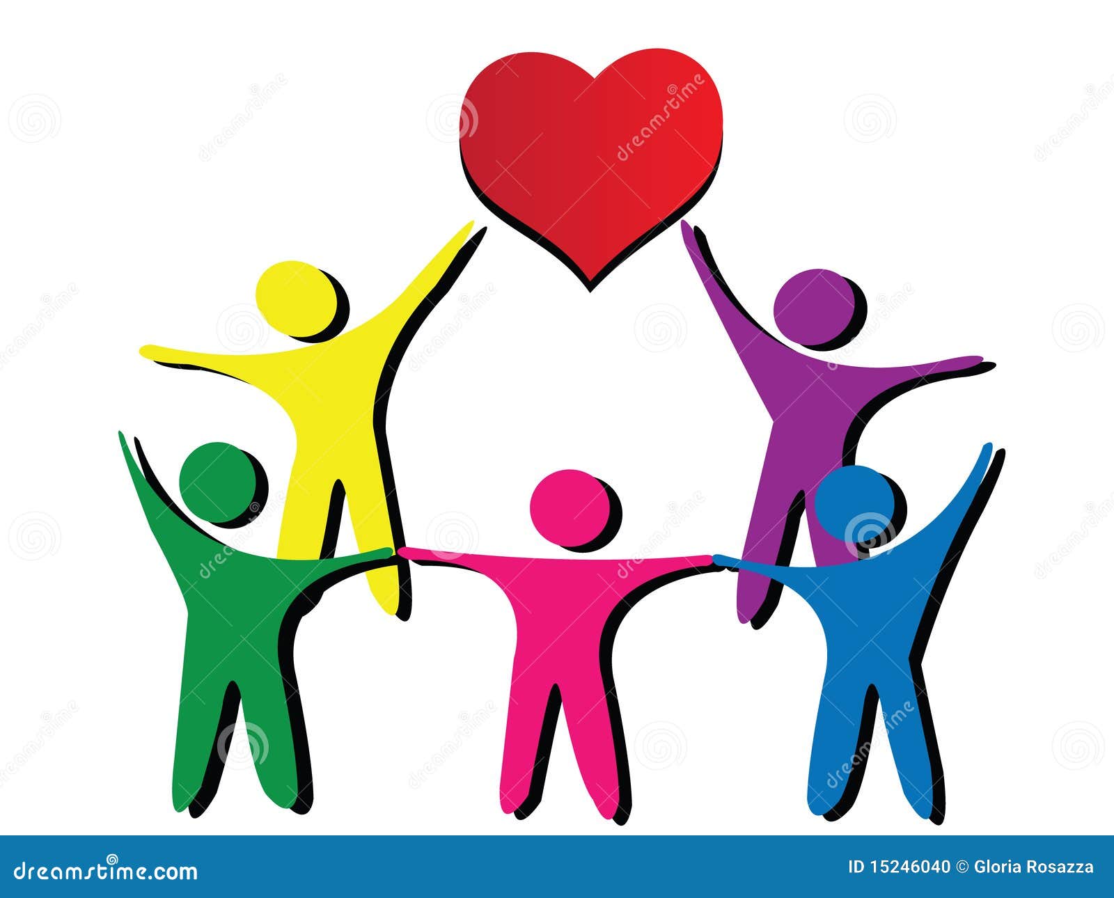 Gente Alrededor Del Corazón Ilustración del Vector - Ilustración de ...