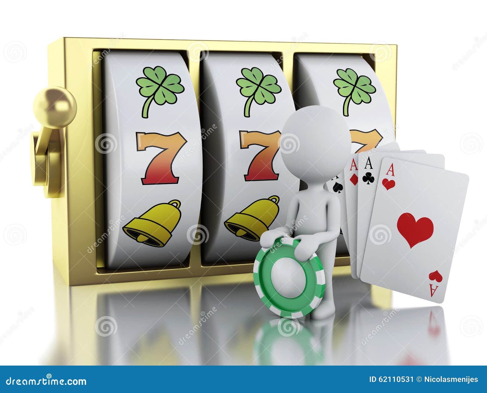 Gente Bianca 3d Con Lo Slot Machine, I Dadi E Le Carte Da Gioco ...