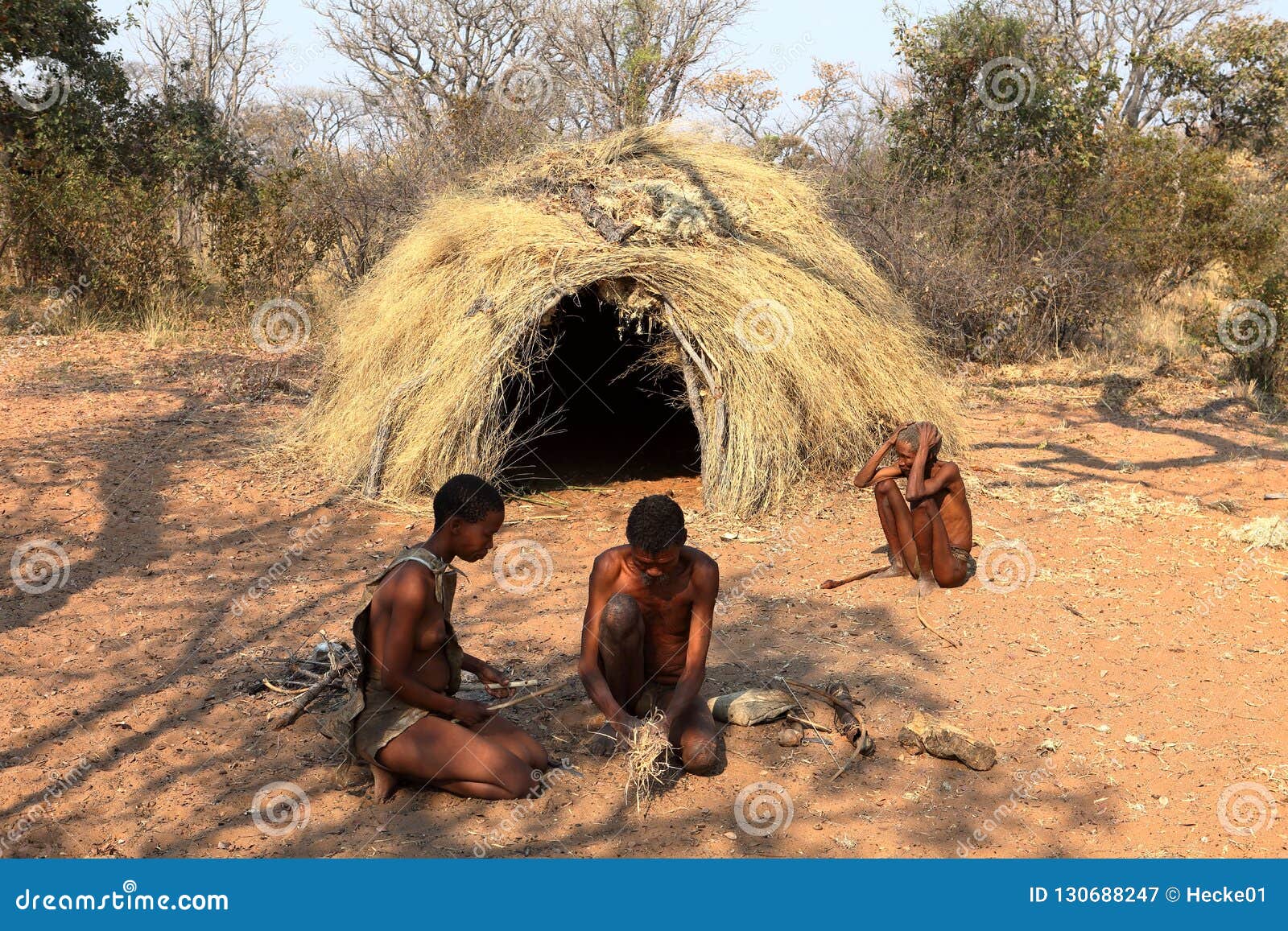 Gente De La Tribu De San En Namibia Imagen de archivo - Imagen de recolectores, nativos: 130688247