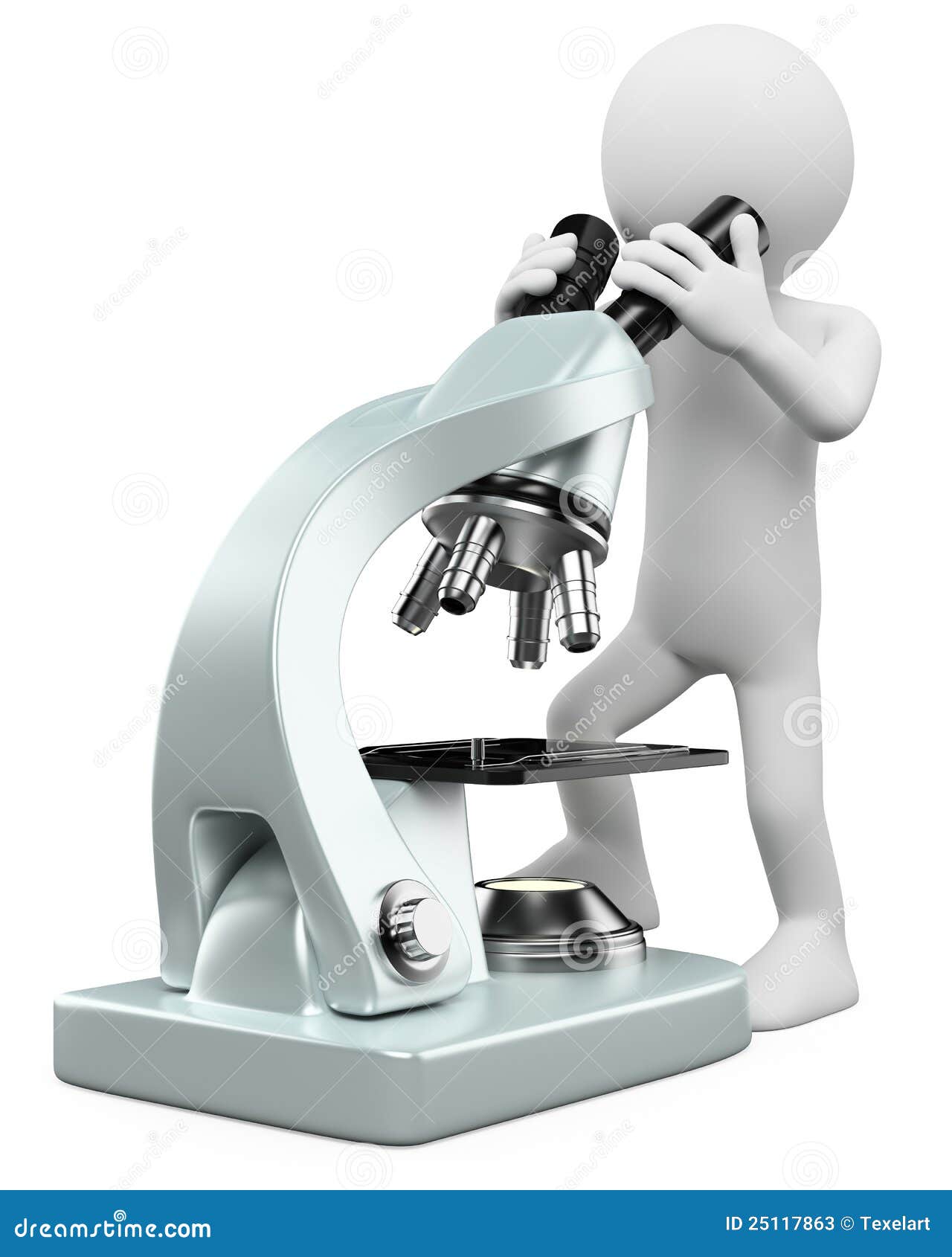 Gente Del Blanco 3d. Científico Stock de ilustración - Ilustración de ...